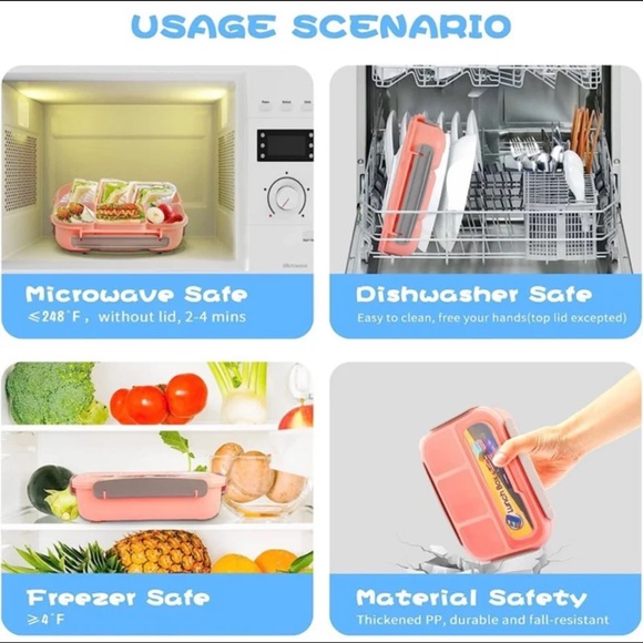 Bento | Kitchen | New Bento Pink Adultchild Sealed Four Layered Lunch ...